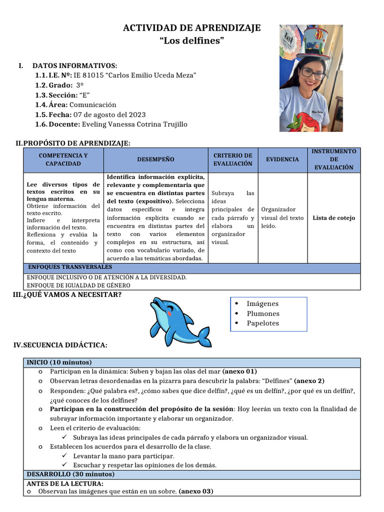 Leemos Un Texto Sobre Los Delfines | PDF | Mamíferos | Zoología