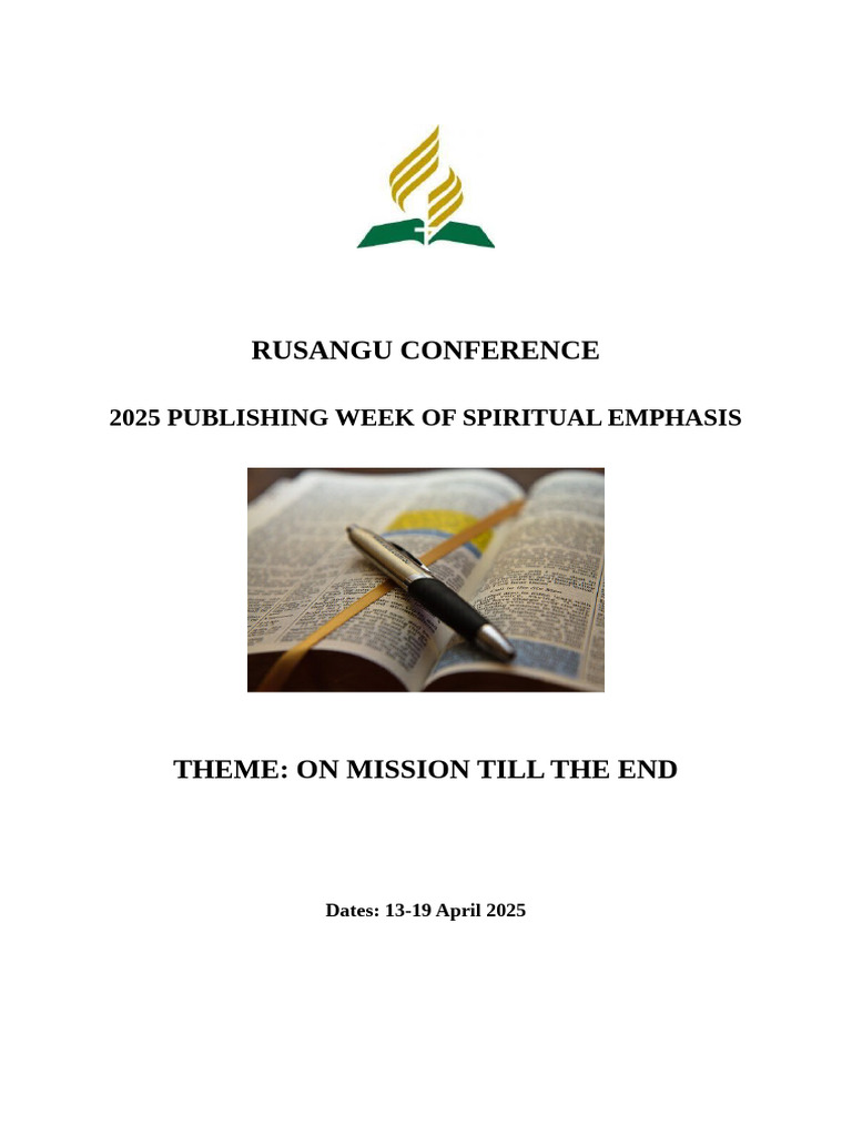 Spiritual Emphasis Week 2025 Overview | PDF | Jesus | Gospel Of Luke