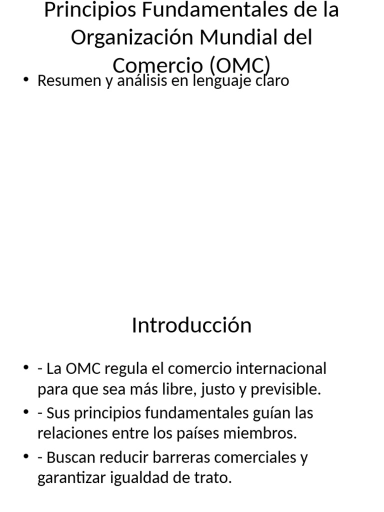 Principios OMC Presentacion | PDF