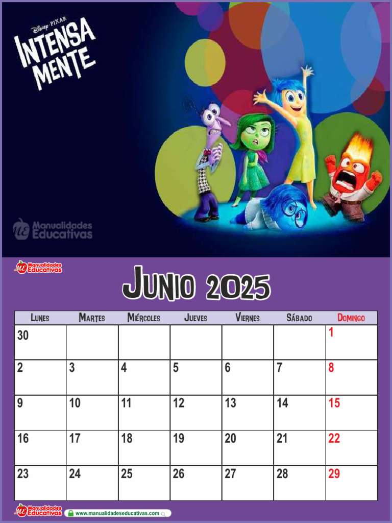 Calendario Junio 2025 para Imprimir | PDF