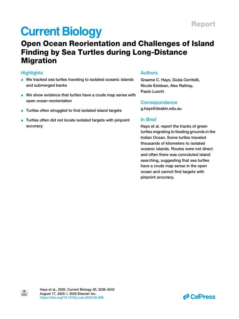 Open Ocean Reorientation and Challenges of Island Finding by Sea ...