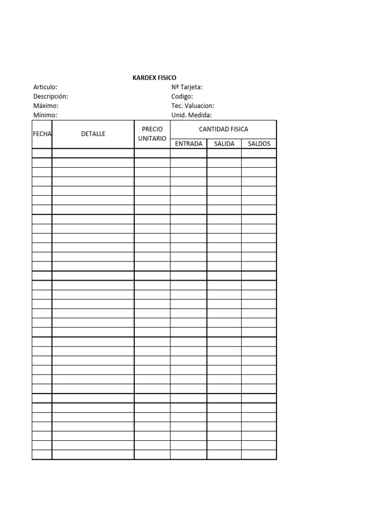 Kardex Fisico | PDF
