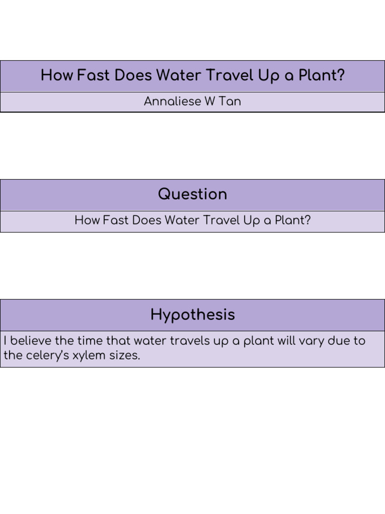 Project Title, Question, & Hypothesis | PDF