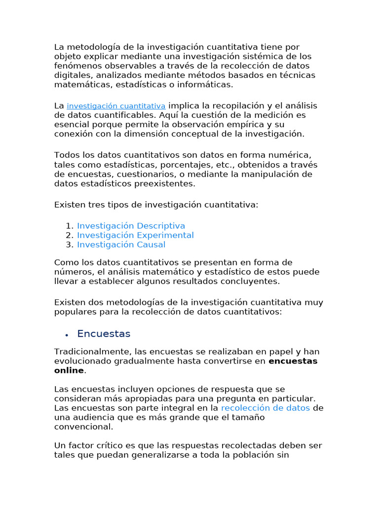Encuestas: Investigación Cuantitativa | PDF | Metodología de encuesta ...