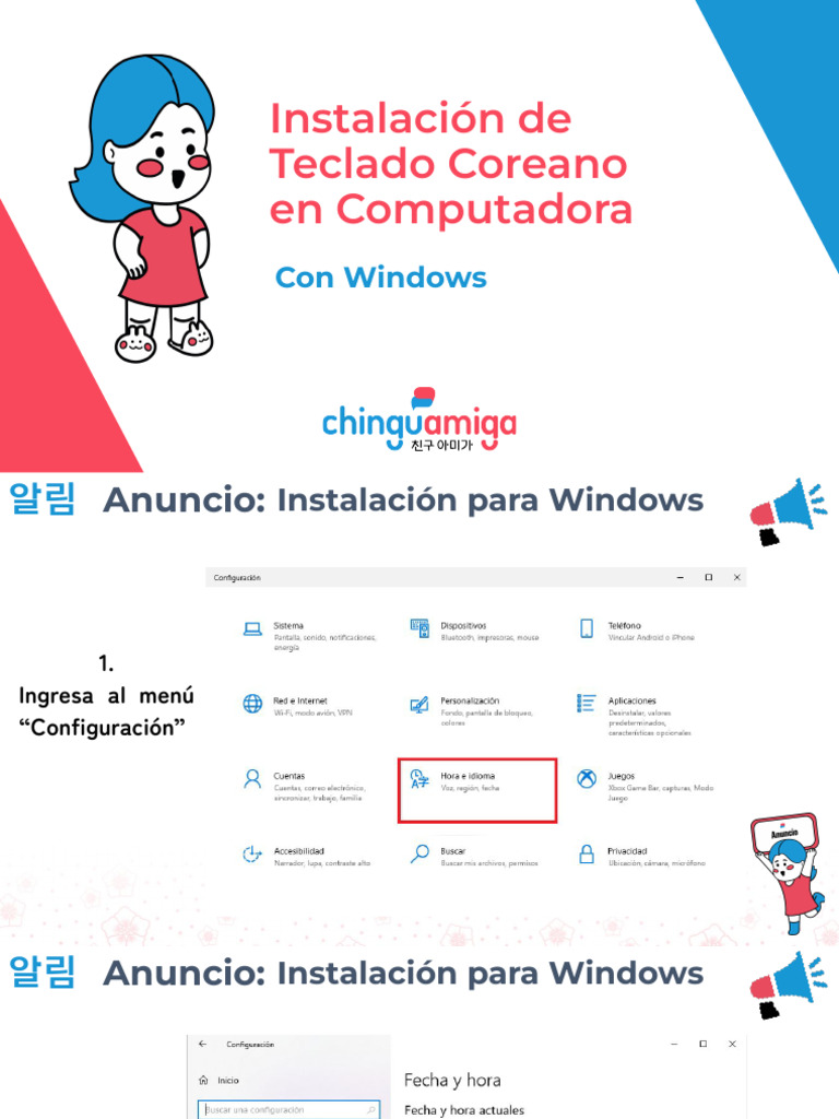 Instalar Teclado Coreano en Windows | PDF