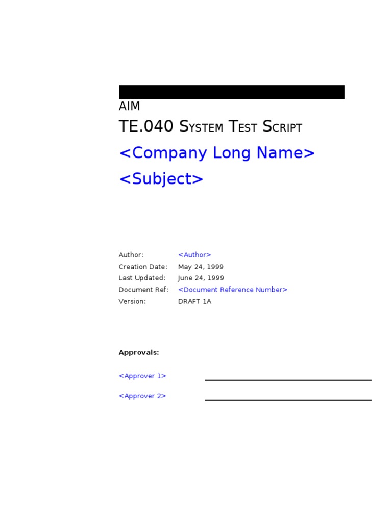 TE040 System Test Script | PDF | Computer Data Storage | Scripting Language