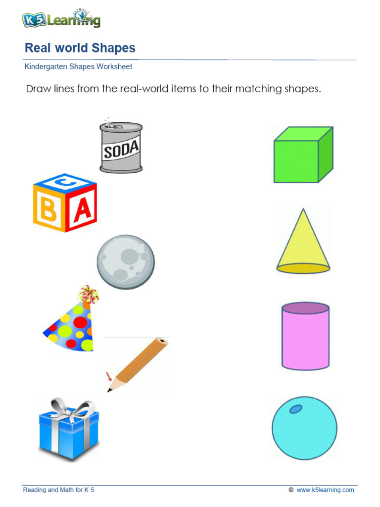 Real-World Shapes Worksheet for K-5 | PDF