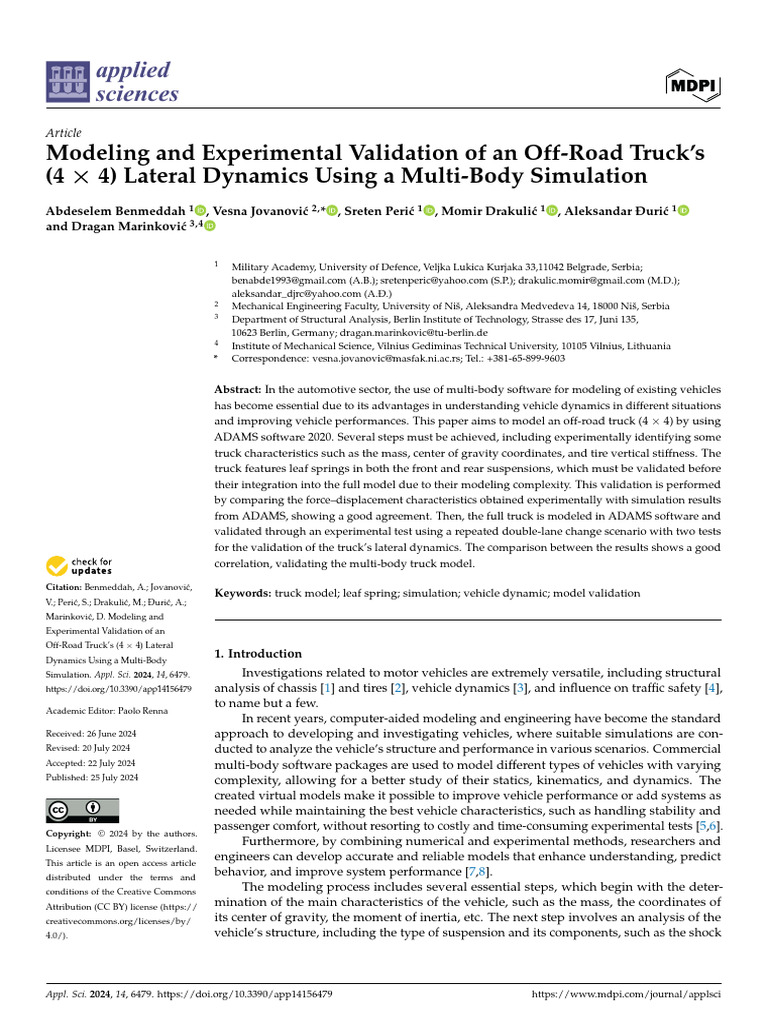 Modeling and Experimental Validation of An Off-Roa | PDF | Beam (Structure) | Simulation