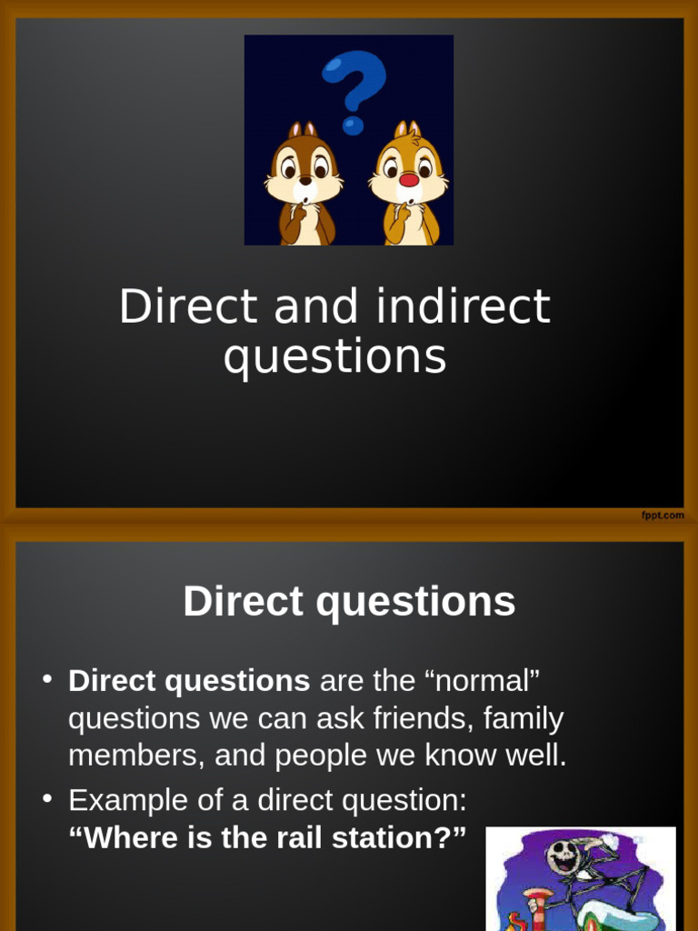 Direct and Indirect Questions Direct Method Activities 97879 | PDF ...