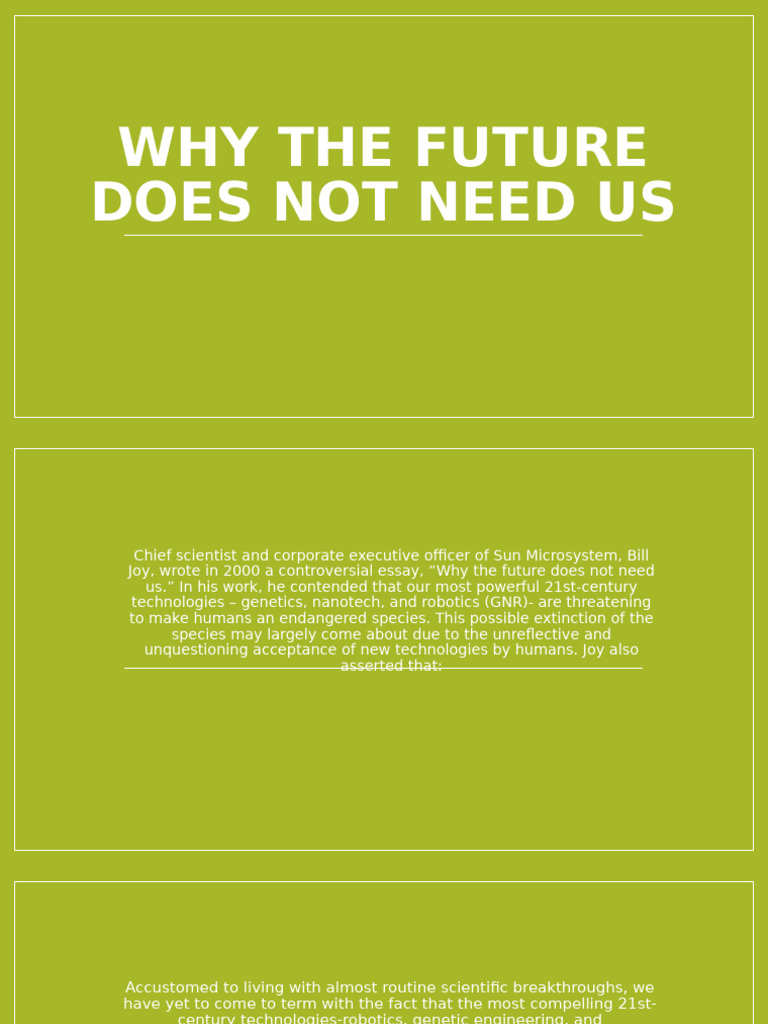 Why the Future Does Not Need Us | PDF