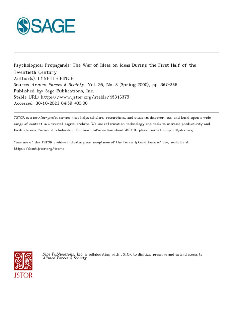 Psychological Propaganda in 20th Century Warfare | PDF | Propaganda ...