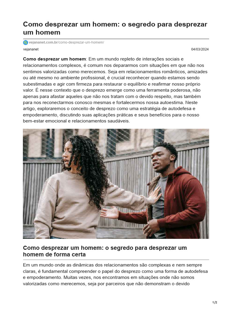 Como Desprezar Um Homem O Segredo Para Desprezar Um Homem Pdf