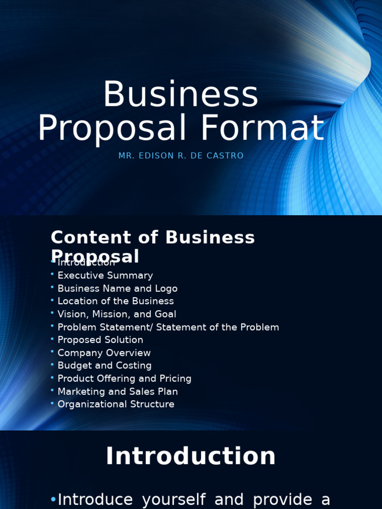 Business Proposal Structure Guide | PDF | Marketing | Goal