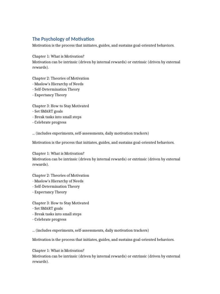 The Psychology of Motivation Extended | PDF | Motivational | Motivation