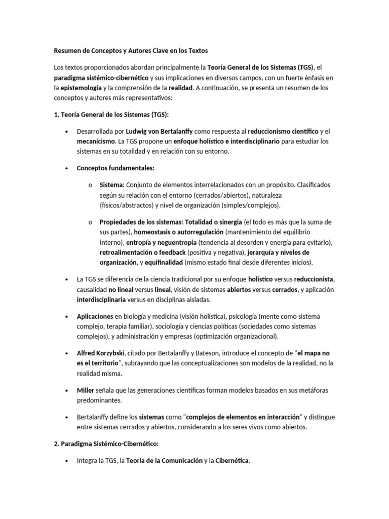 MEGA RESUMEN SOLEMNE 1 SISTEMICA | PDF | Teoría de sistemas | Sistema