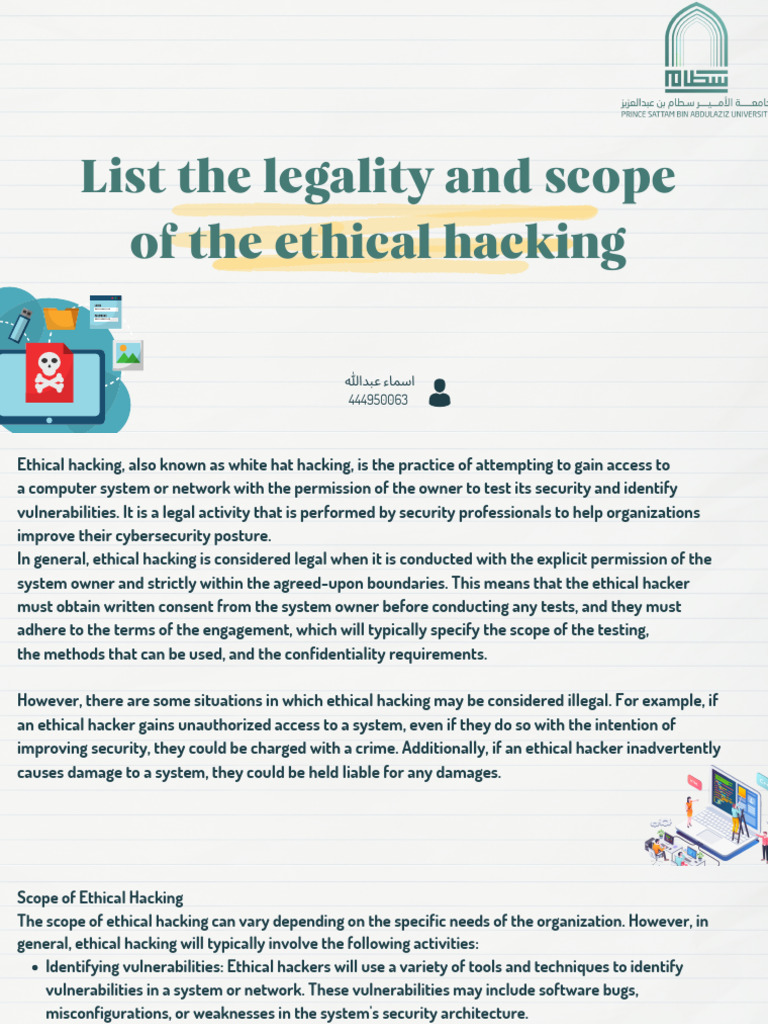 List The Legality and Scope of The Ethical Hacking. | PDF | White Hat (Computer Security ...