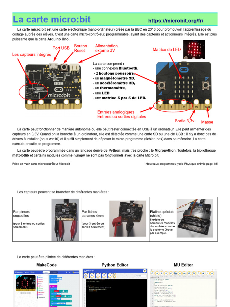 Introduction à la carte micro:bit | PDF | Architecture (Informatique ...