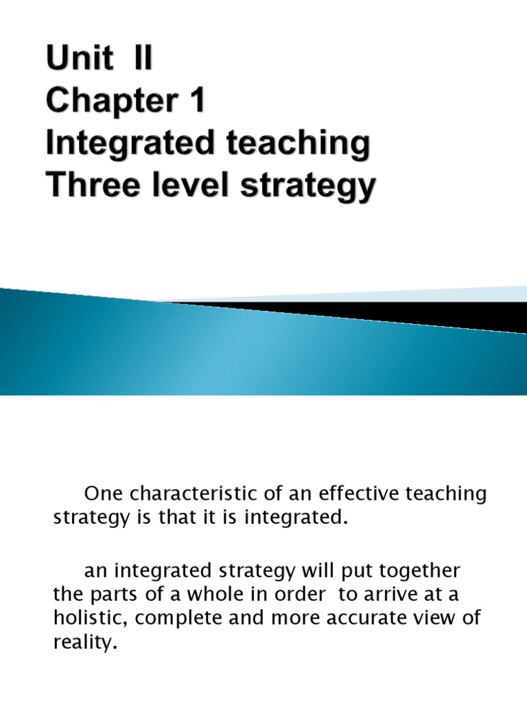 Integrated Three-Level Teaching Strategy | PDF | Concept | Learning