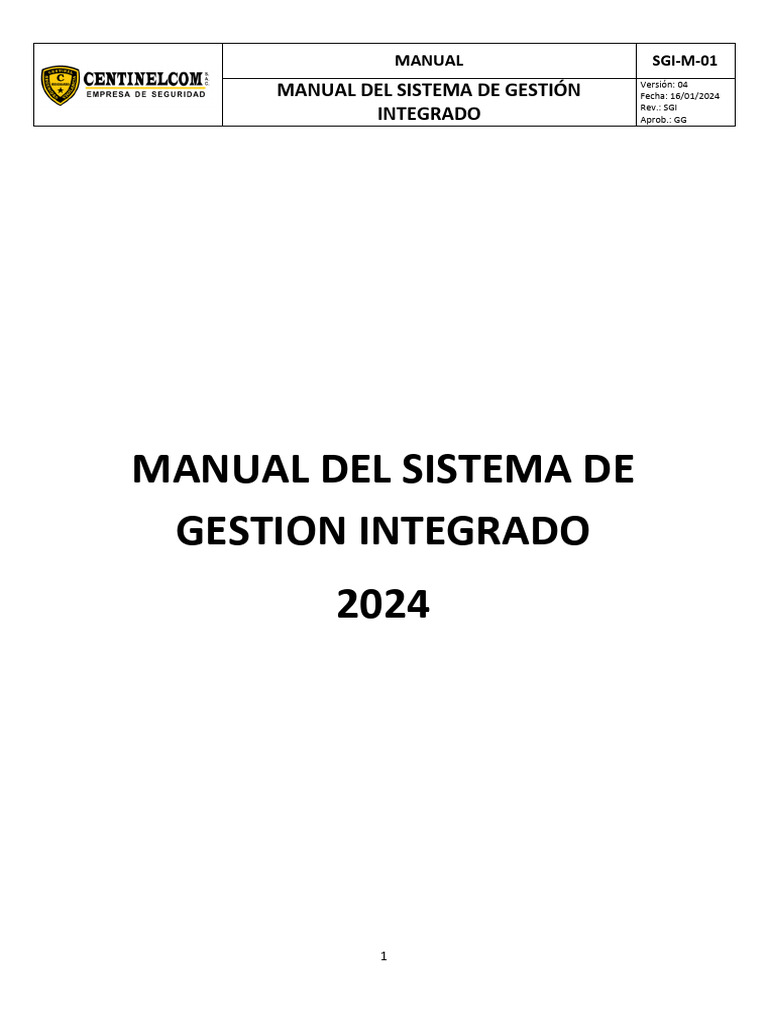Manual del Sistema de Gestión Integrado | PDF | Sistema de manejo de ...