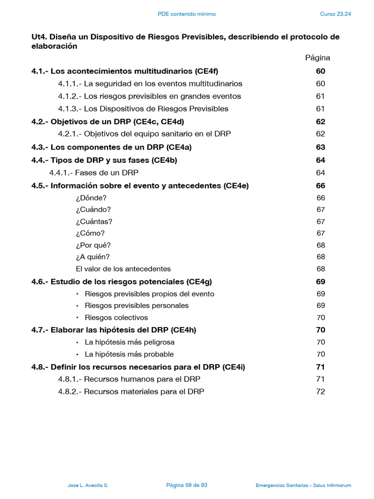 24.25 PDE Contenido PDE Ut4-Ut5 PDF | PDF | Ambulancia | Cuidado de la salud