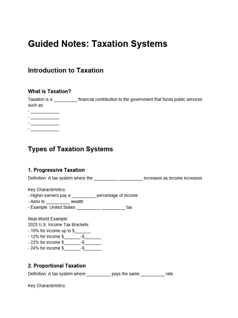 Overview of Taxation Systems | PDF