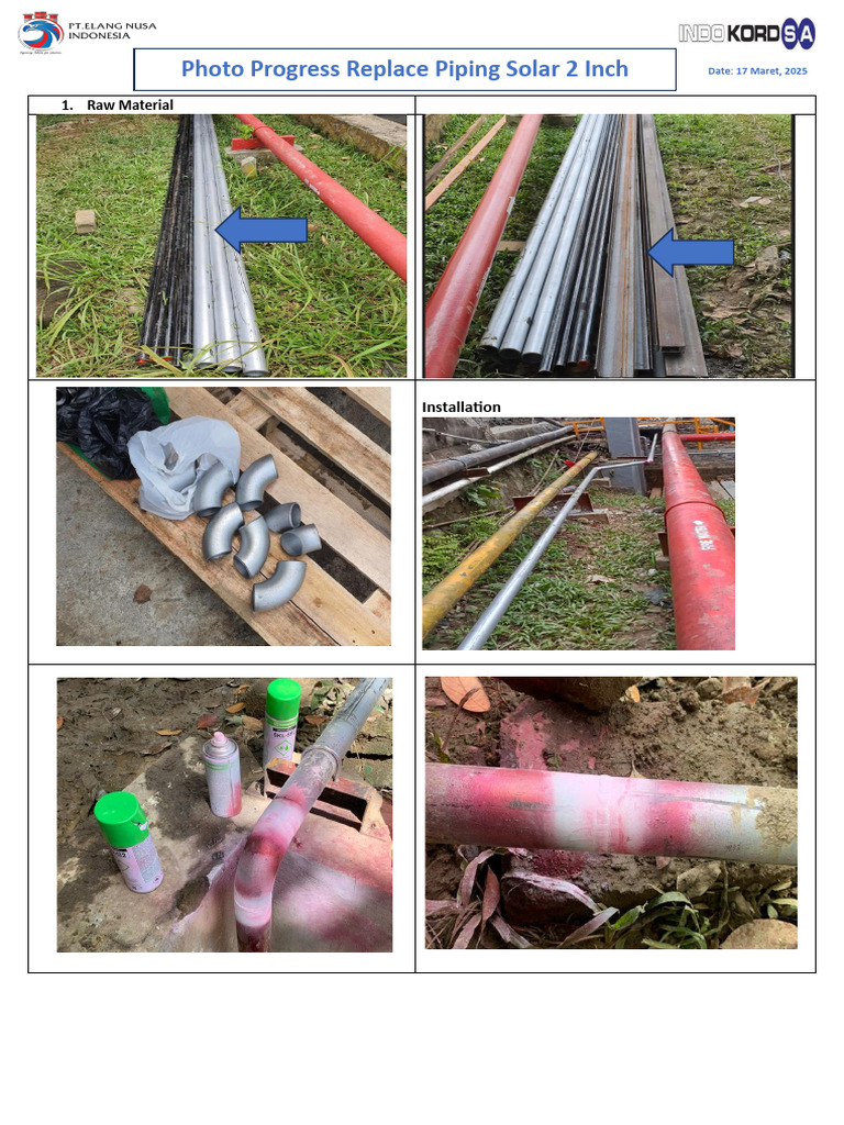 Photo Progress Piping Solar 2 Inch 17 Maret 2025 | PDF