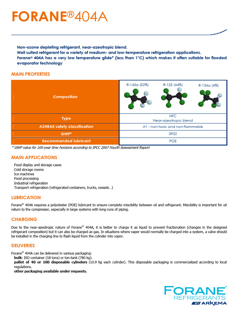 Forane-404a ENGLISH VERSION | PDF | Phase (Matter) | Refrigeration