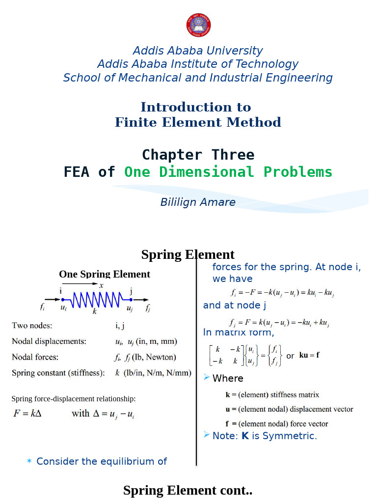 Chapter Three - One Dimensional Problem | PDF | Coordinate System | Mathematical Objects
