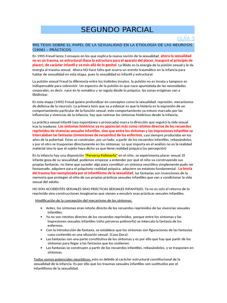 Segundo Parcial, PSA | PDF | Mente inconsciente | Neurosis