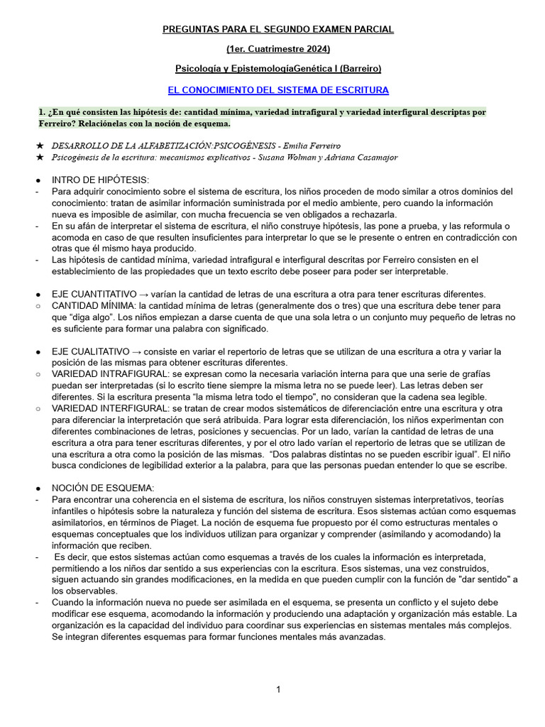 Respuestas Preguntas 2do Parcial Genética | PDF | Escritura | Conocimiento
