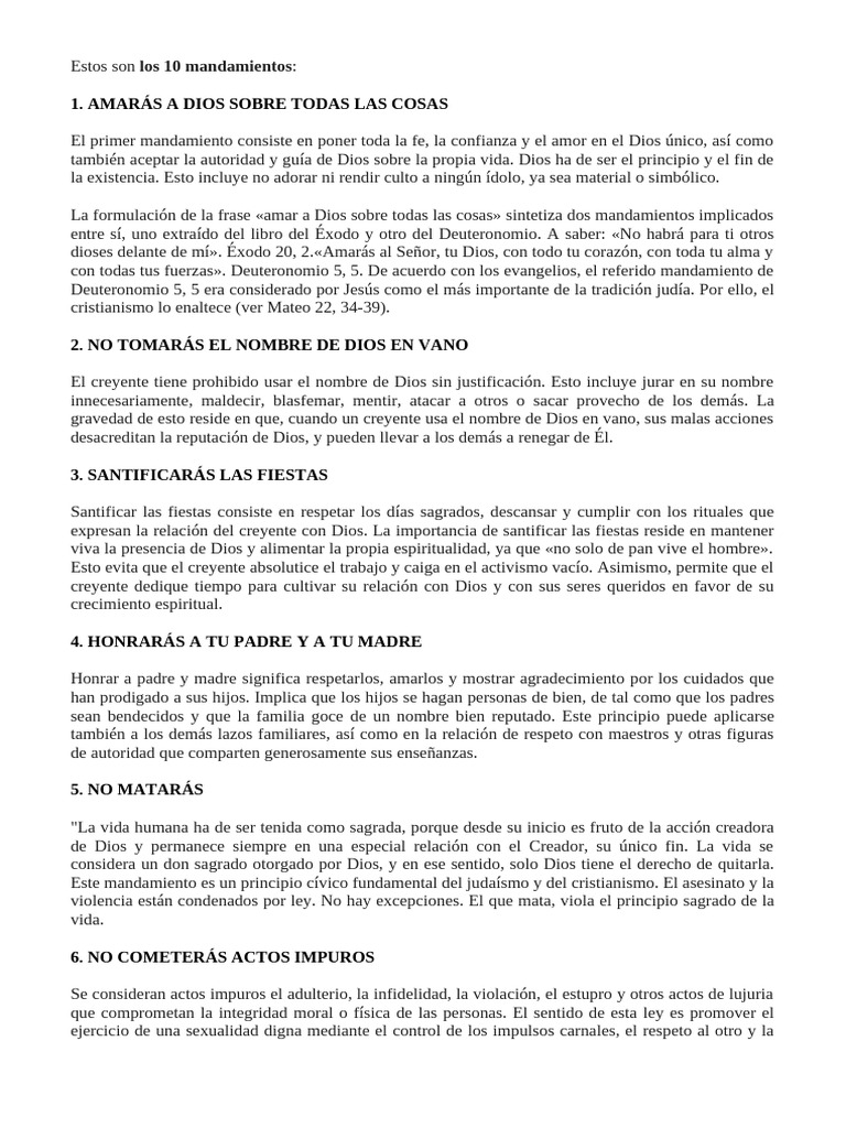Mandamientos | PDF | Dios | Creencia religiosa y doctrina