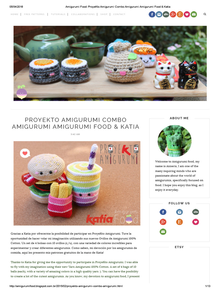 Amigurumi Food - ProyeKto Amigurumi Combo Amigurumi Amigurumi Food ...