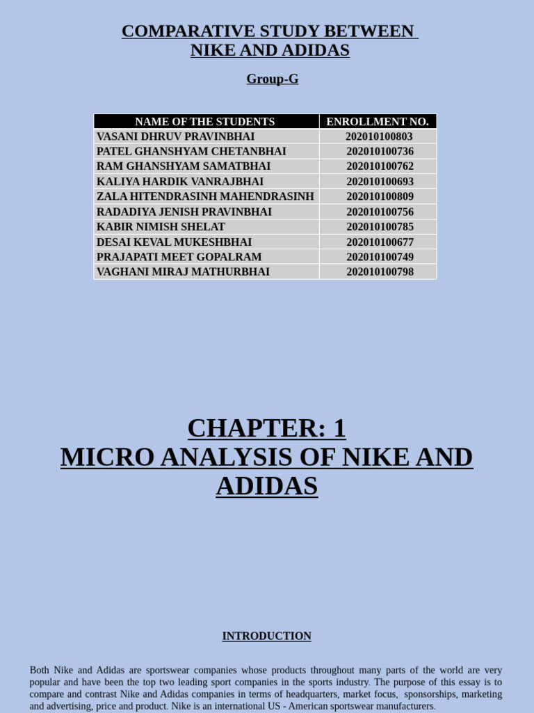 Nike vs Adidas: A Comparative Analysis | PDF | Supply Chain | Nike