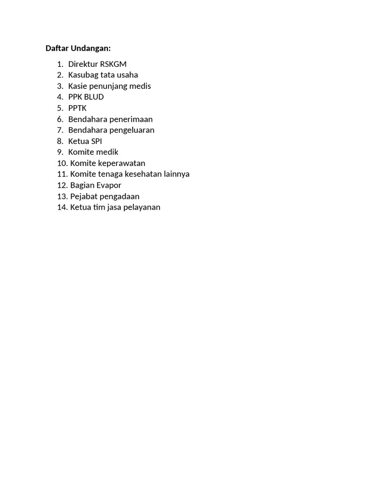 Daftar Undangan | PDF