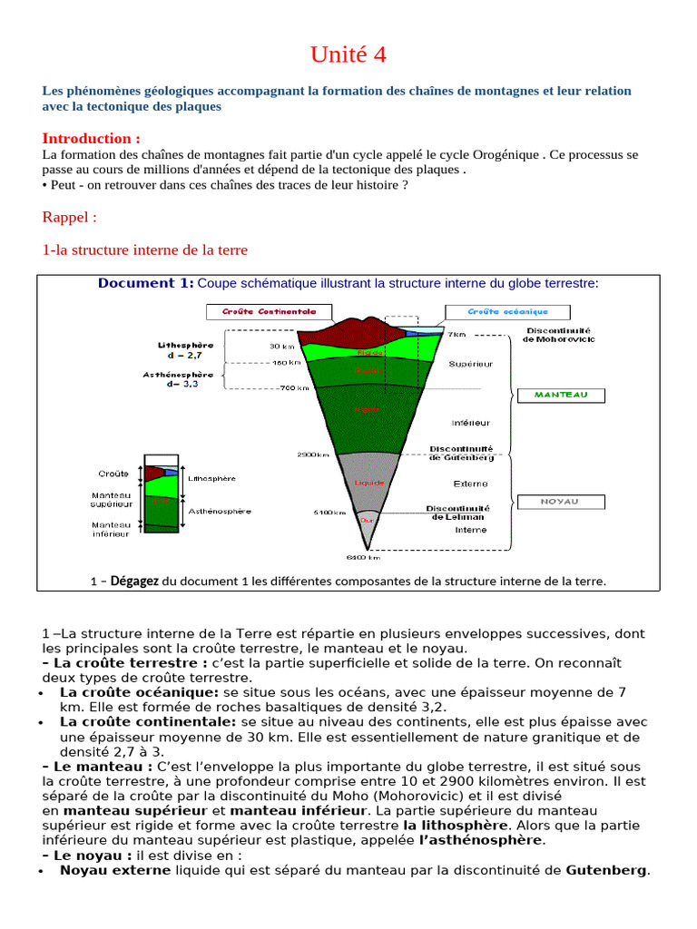 Structure interne de la Terre et tectonique | PDF | Faille (Géologie ...