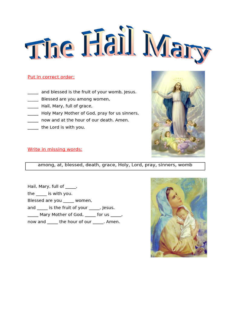 Hail Mary-Activity | PDF