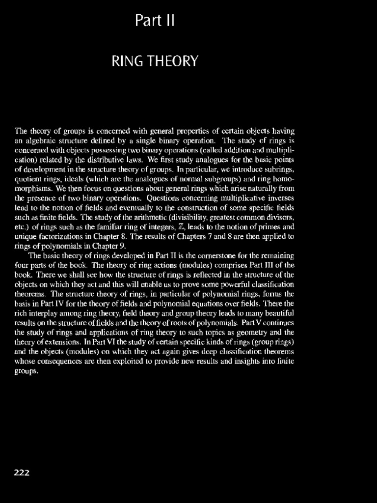 Ring Theory - Dummit and Foote | PDF