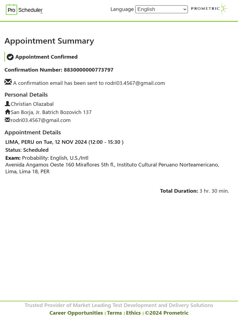 ProScheduler - Appointment Scheduled | PDF