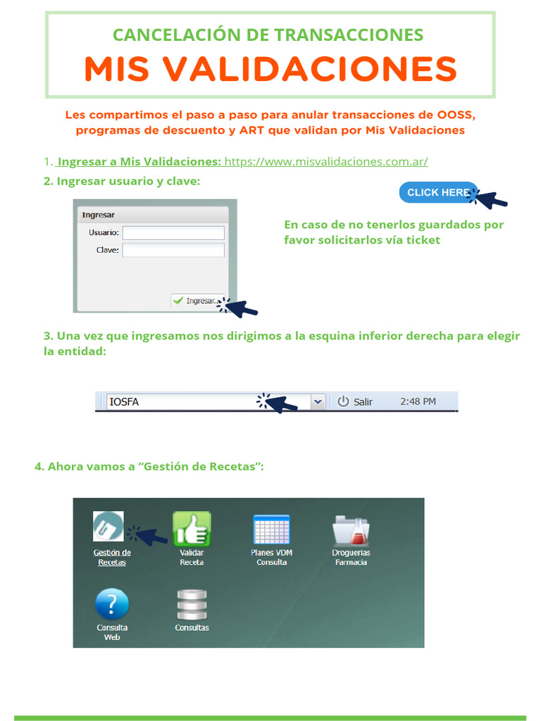 Cancelación de Transacciones de Mis Validaciones | PDF