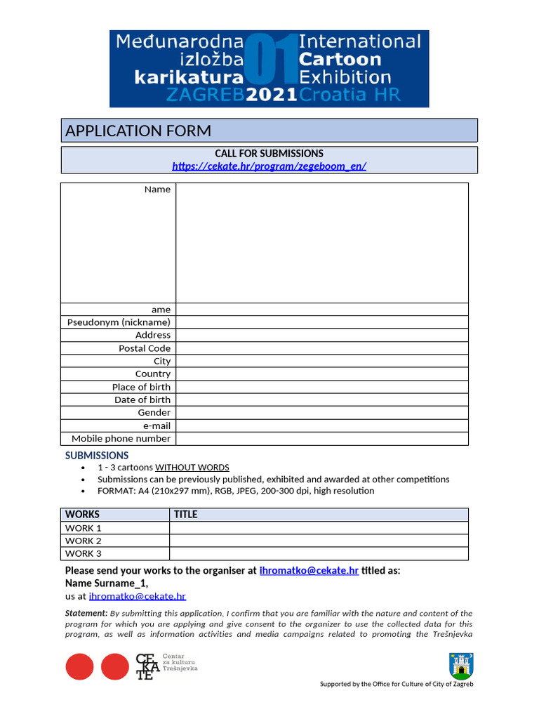 2021 CeKaTe ZeGeBOOM! - Application Form | PDF