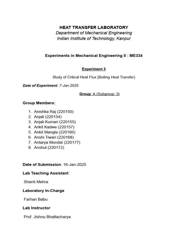 Heat Transfer Laboratory | PDF | Boiling | Heat Transfer