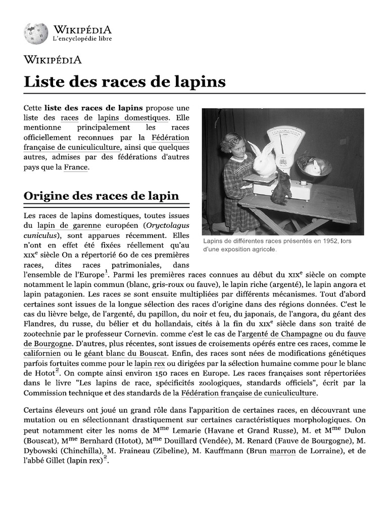 TD Les Races de Lapins | PDF