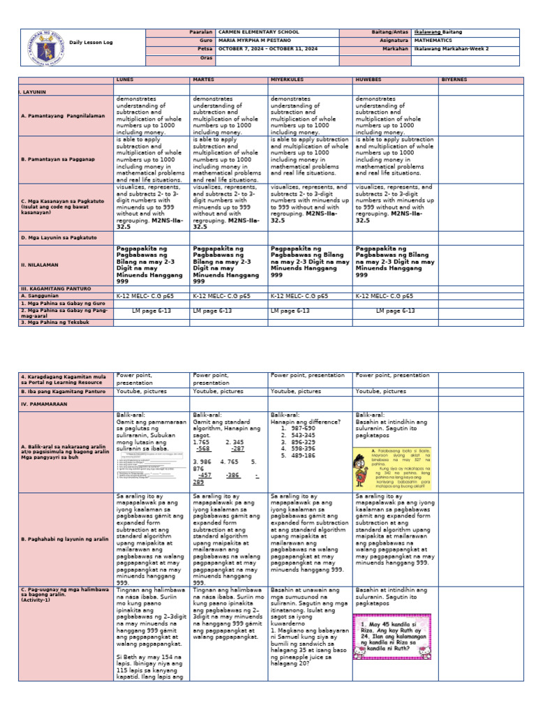 Q2-WEEK2-DLL MATH 2 | PDF