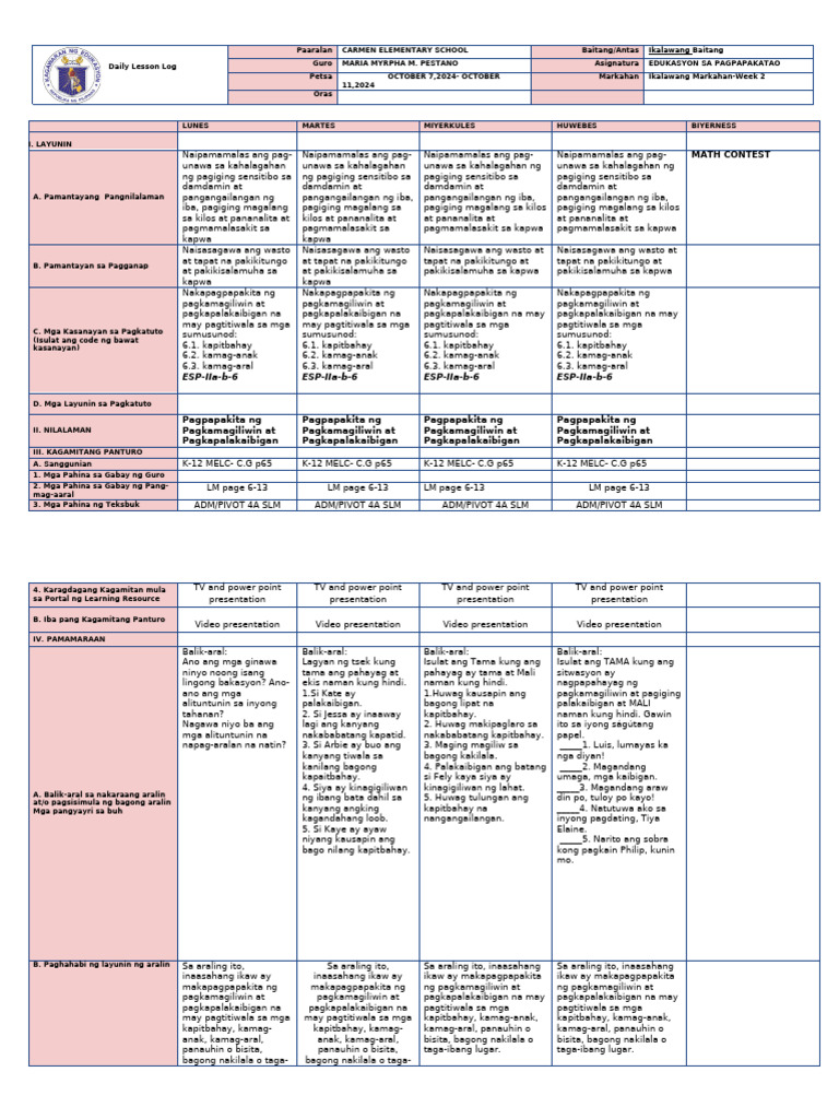 Q2-Week2-Dll Esp 2 | PDF