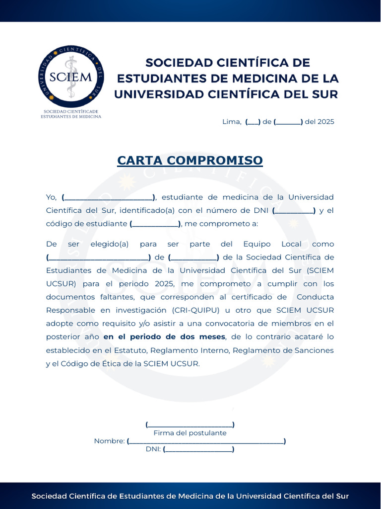 Compromiso Estudiantil SCIEM UCSUR 2025 | PDF