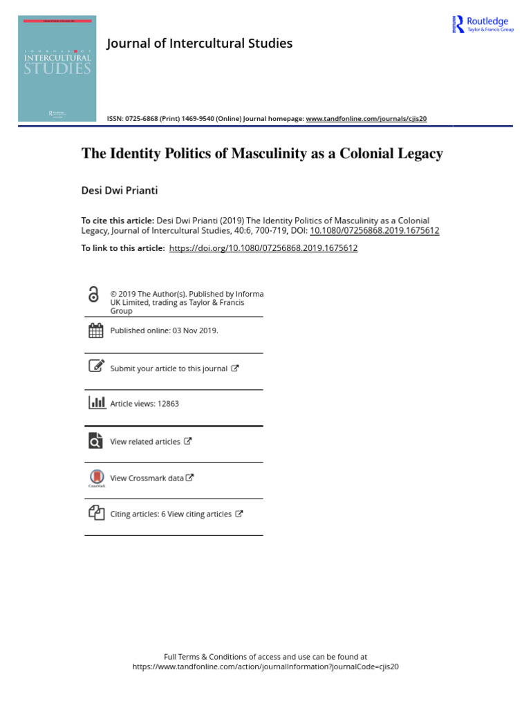 The Identity Politics of Masculinity As A Colonial Legacy | PDF ...