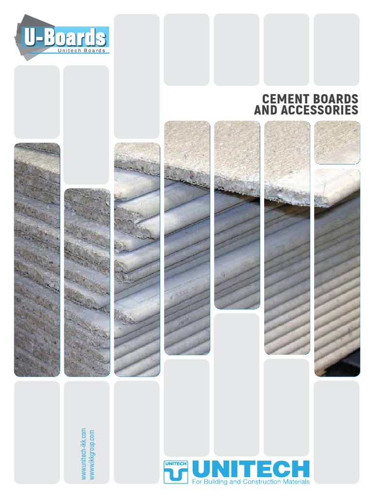 Unitech: Cement Boards & Solutions | PDF | Framing (Construction) | Tile