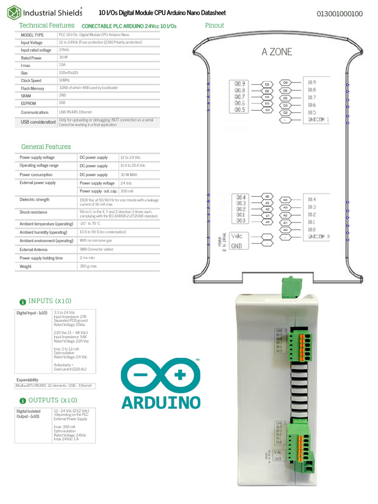 Arduino Nano 10 I/O Digital Module Datasheet | PDF | Power Supply | Arduino