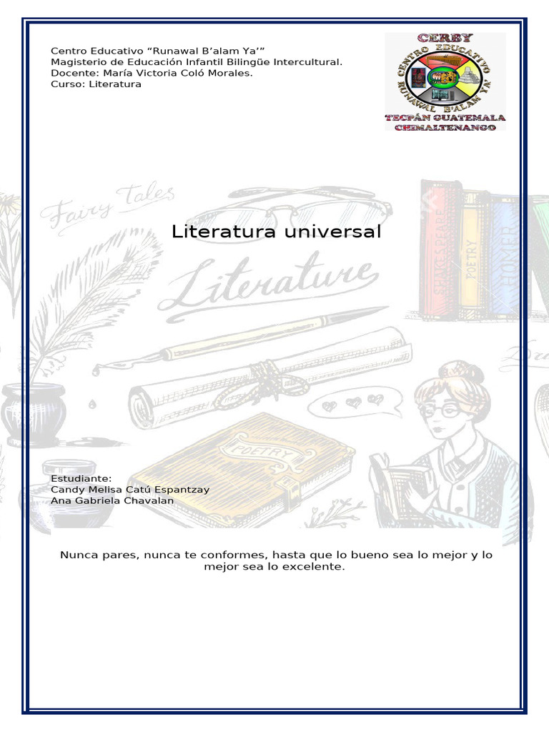 CARÁTULA Literatura 2 | PDF