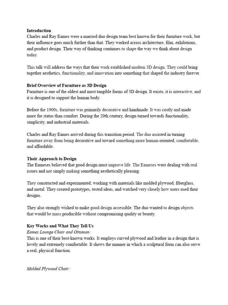 Eames Influence on Modern 3D Design | PDF | Design